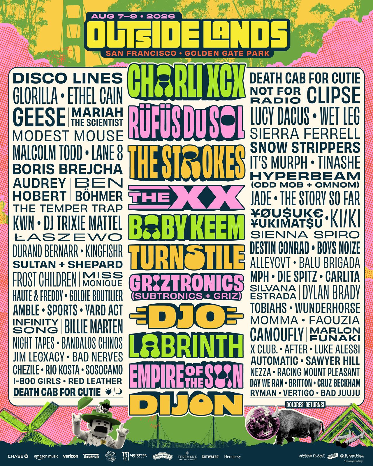 Outside Lands 2026 Lineup Announced - IMPOSE Magazine